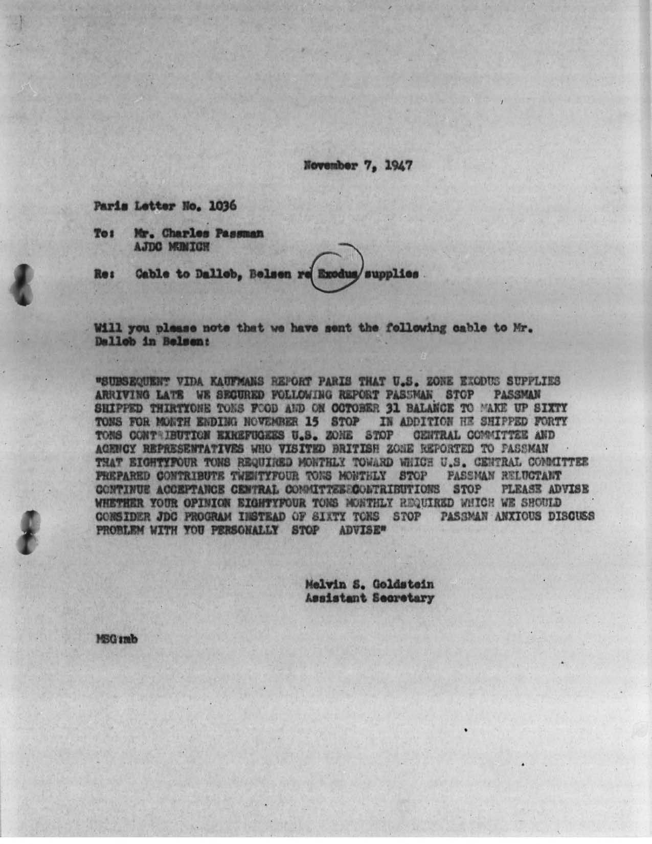 The Odyssey of the S.S. Exodus | JDC Archives